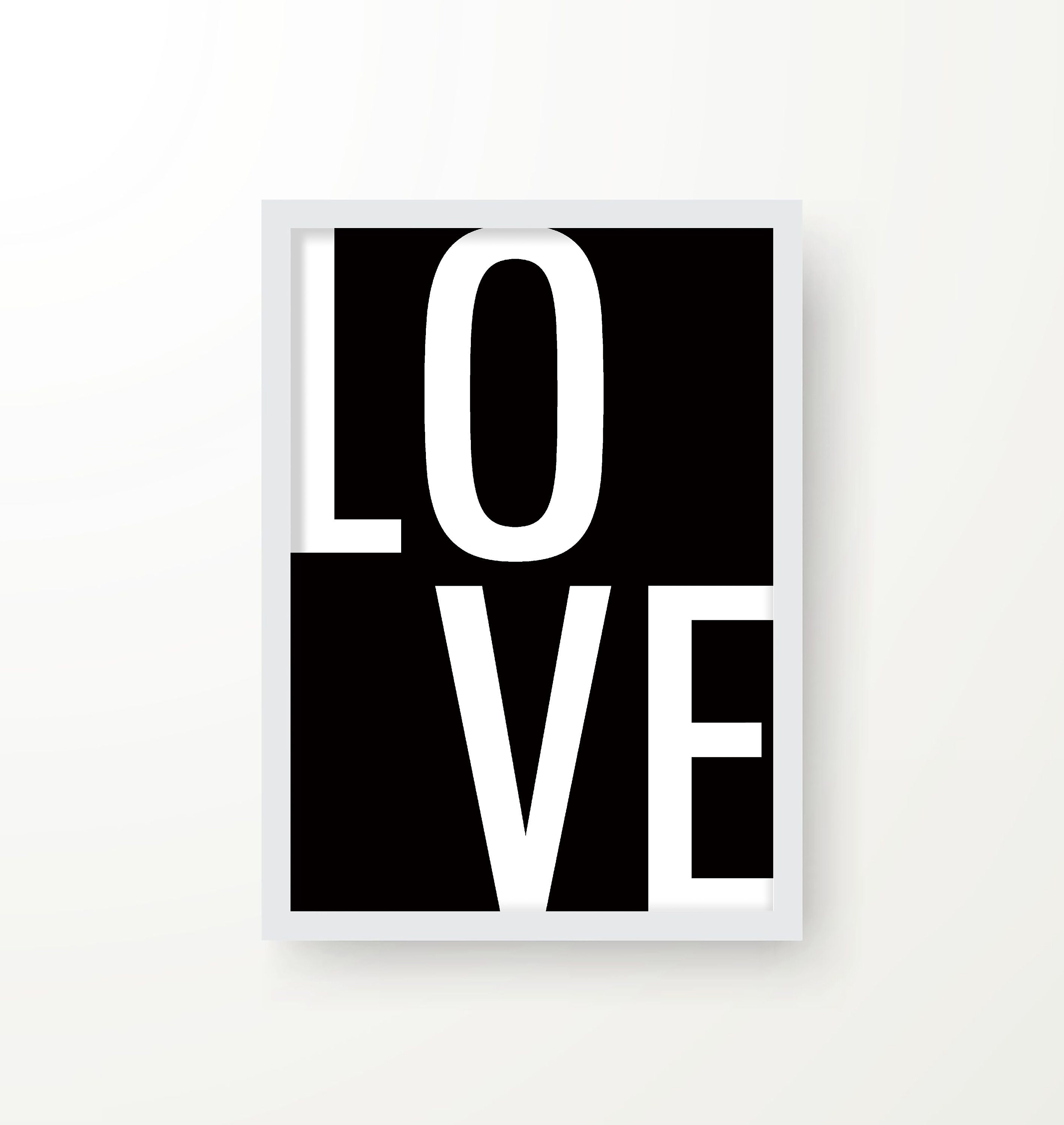 LOVE PRINTABLE SIGN home decor wall art love print black | Etsy