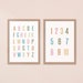 Pastel Color Alphabet Number Nursery Wall Art Print Set of 2 - Etsy