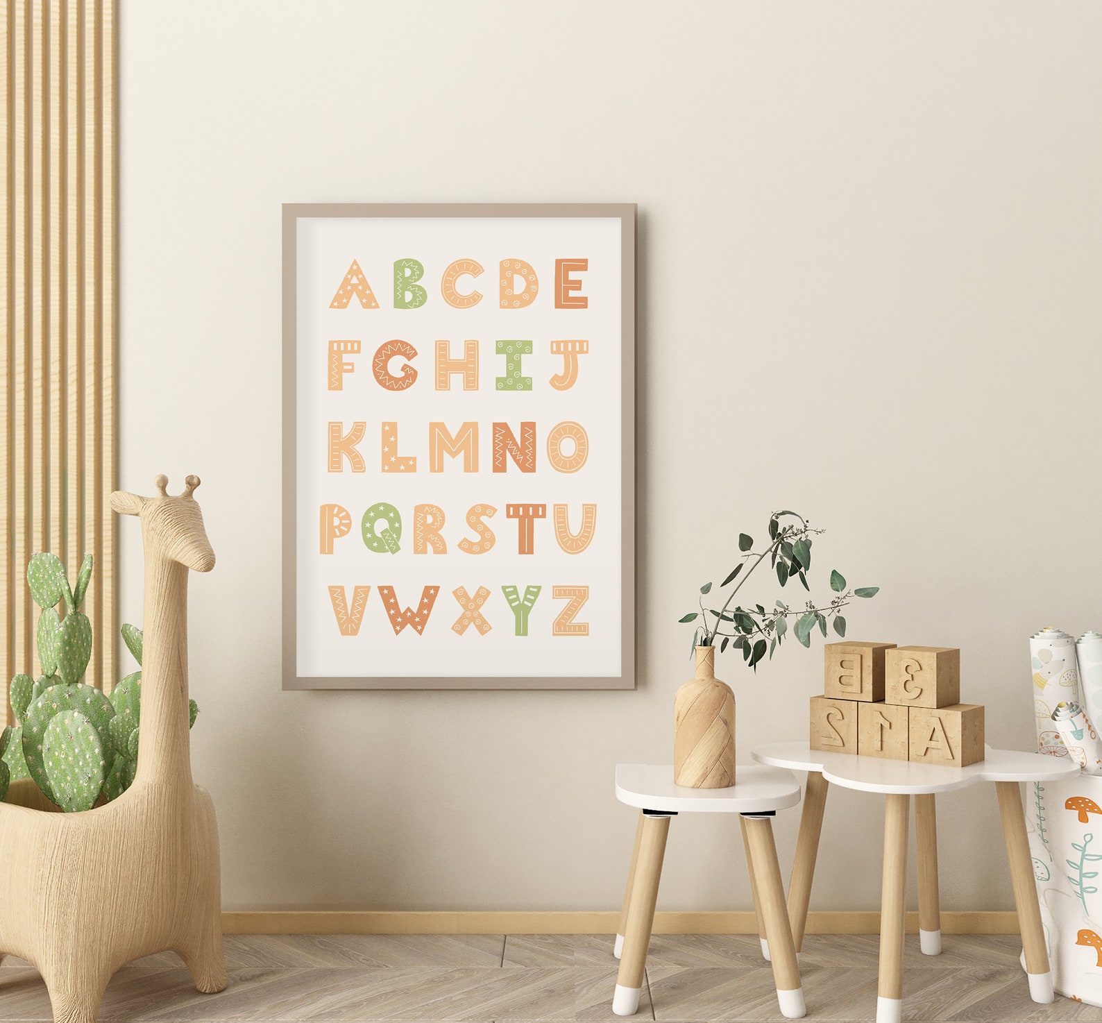Pastel Alphabet Kids Room Prints Alphabet Print Nursery - Etsy