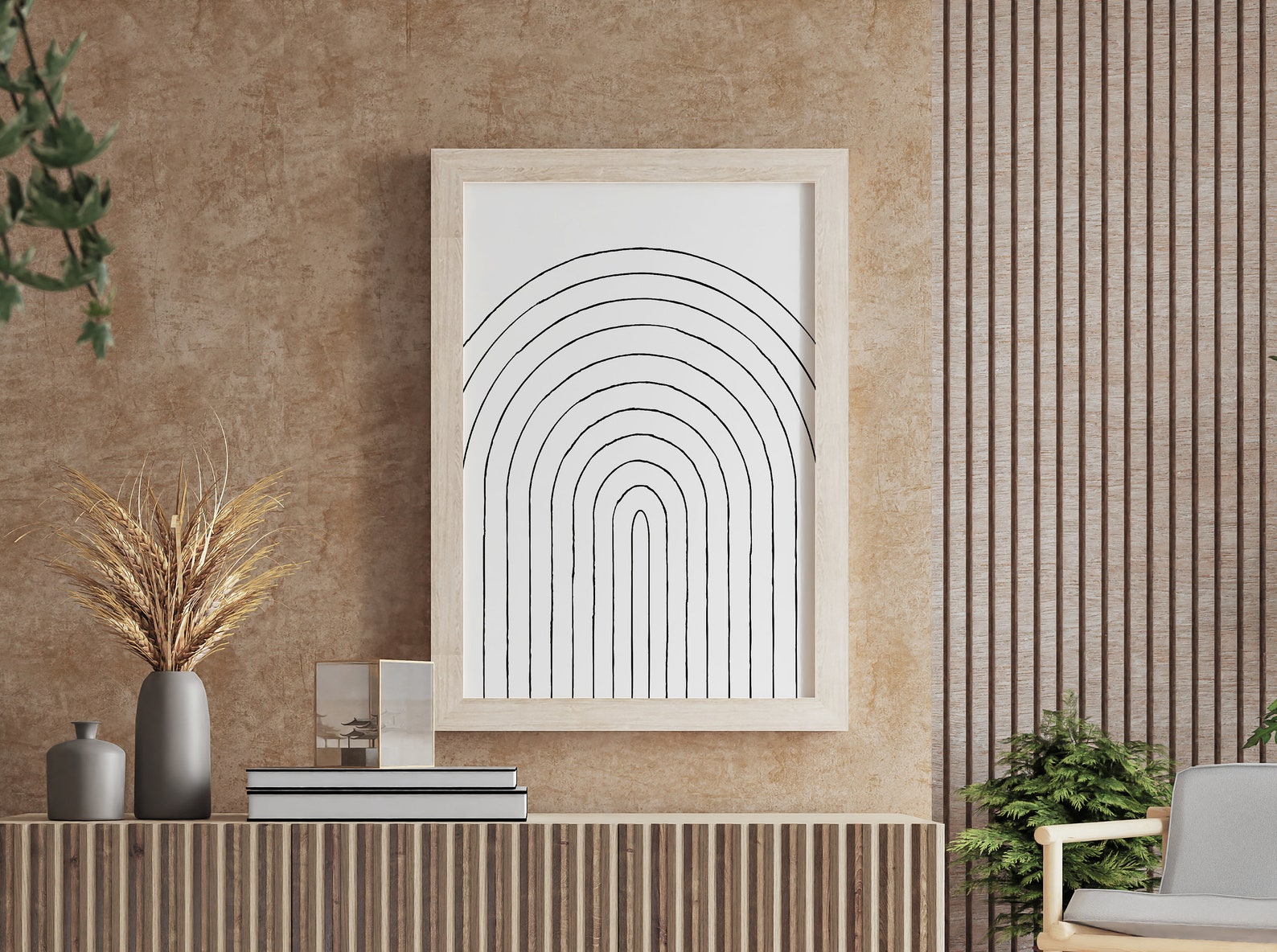 Arch Abstract Line Drawing Art Printable, Geometric Black and White ...