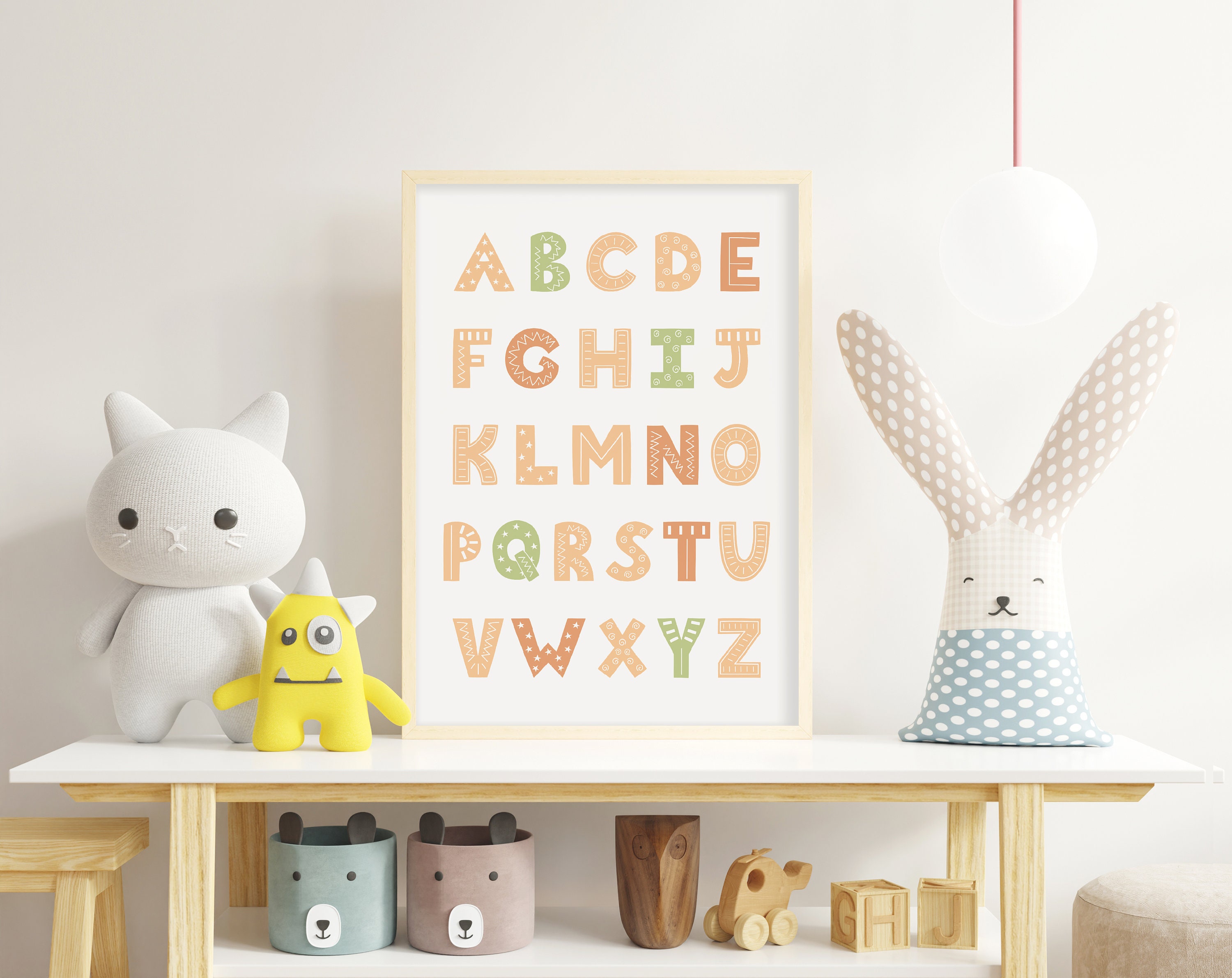Pastel Alphabet Kids Room Prints Alphabet Print Nursery - Etsy