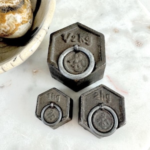 Vintage Cast Iron Weights Set – Industrial Home Decor, Rustic ...