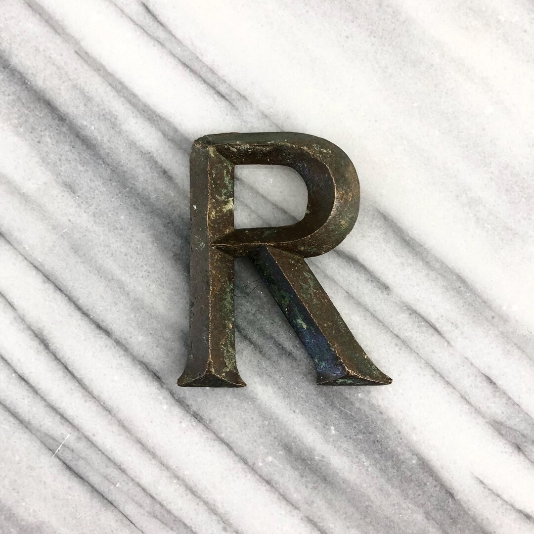 Vintage Bronze Letter R: Cast Metal Industrial Decor (6 X 5 Cm) - Etsy