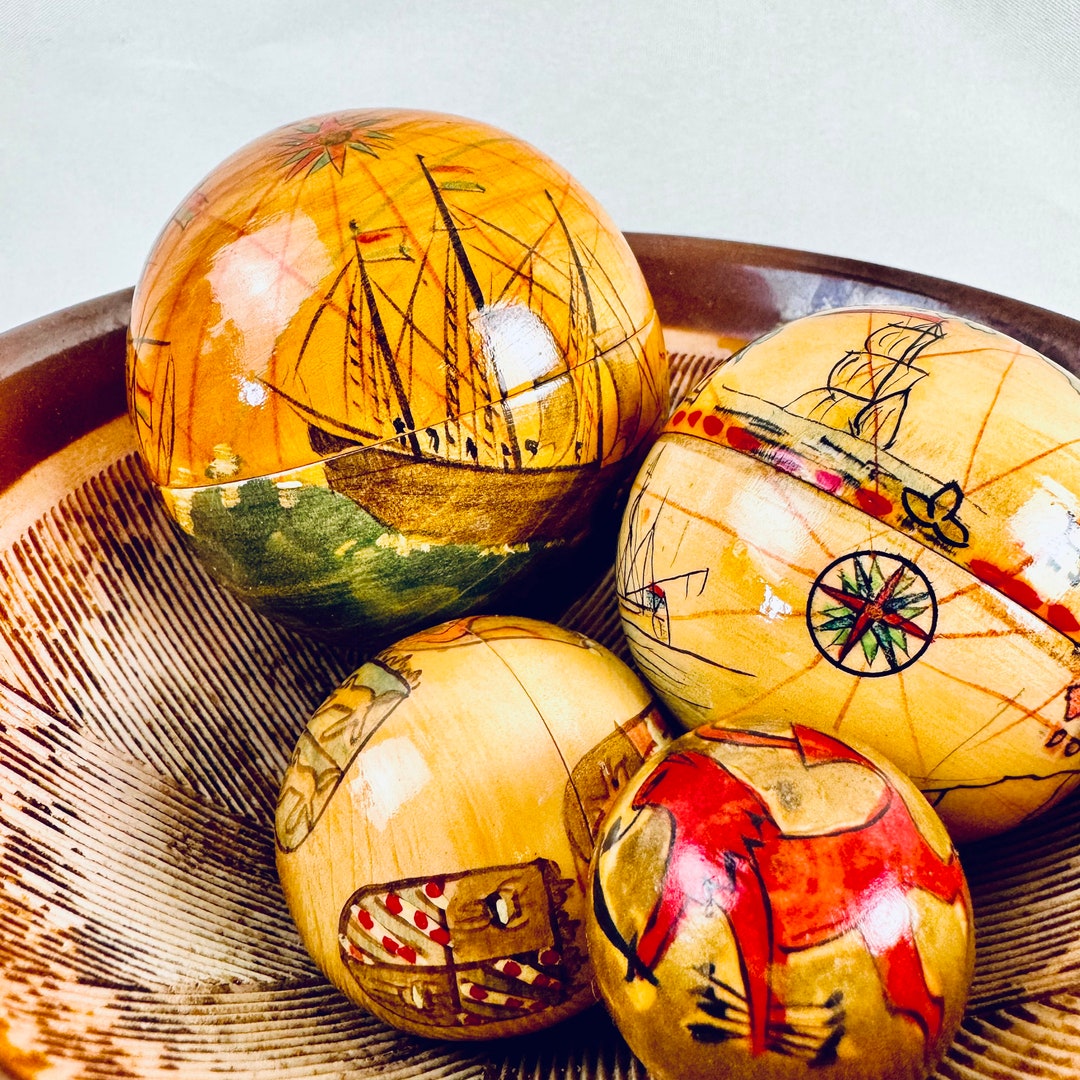 Vintage Dutch Nesting Balls: Columbus Ship Decor, Set of 4 - Etsy