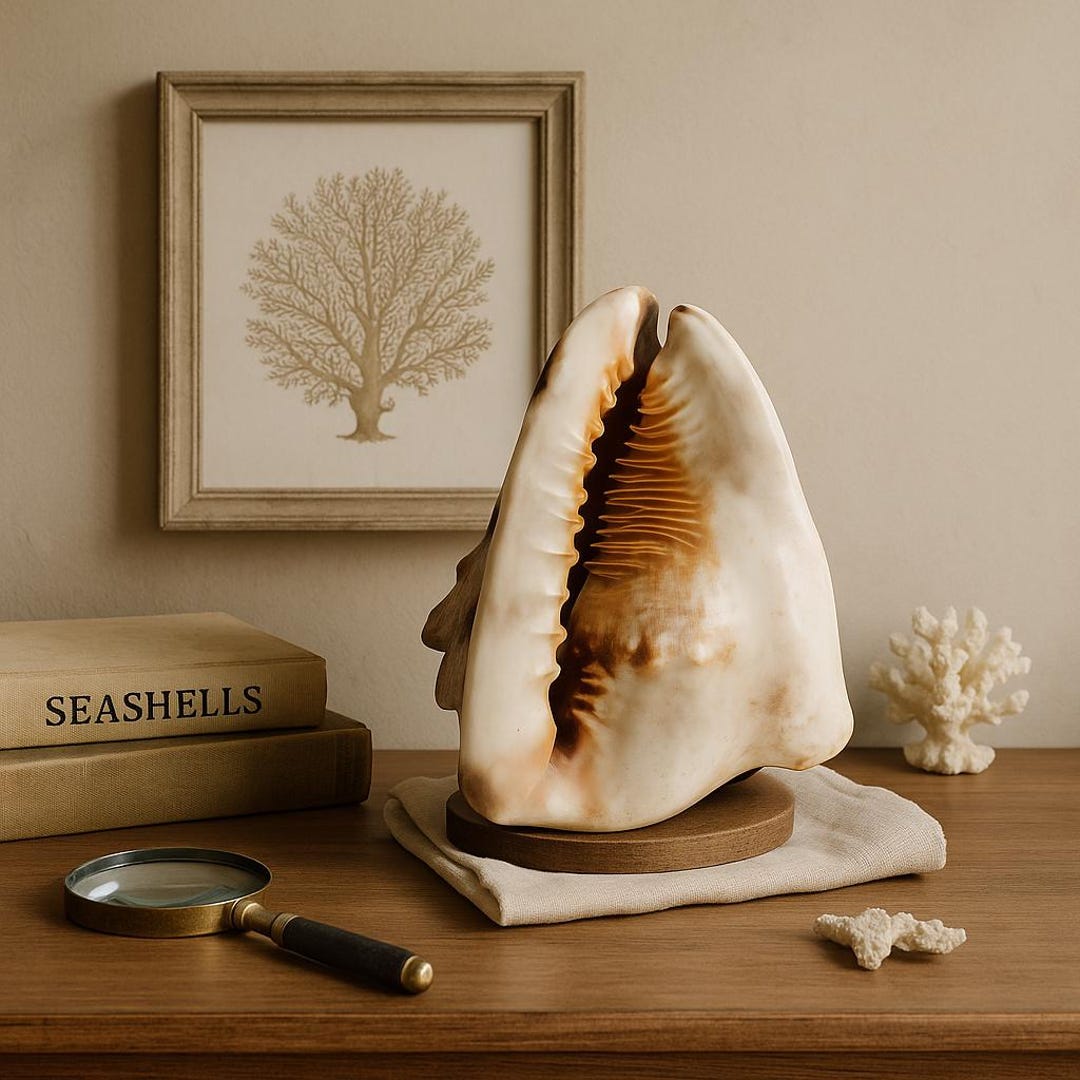 Large Horned Helmet Conch Seashell: Natural Atlantic Decor Shell - Etsy