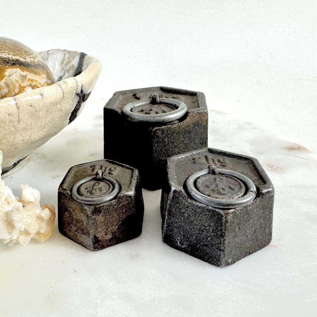 Vintage Cast Iron Weights Set – Industrial Home Decor, Rustic ...