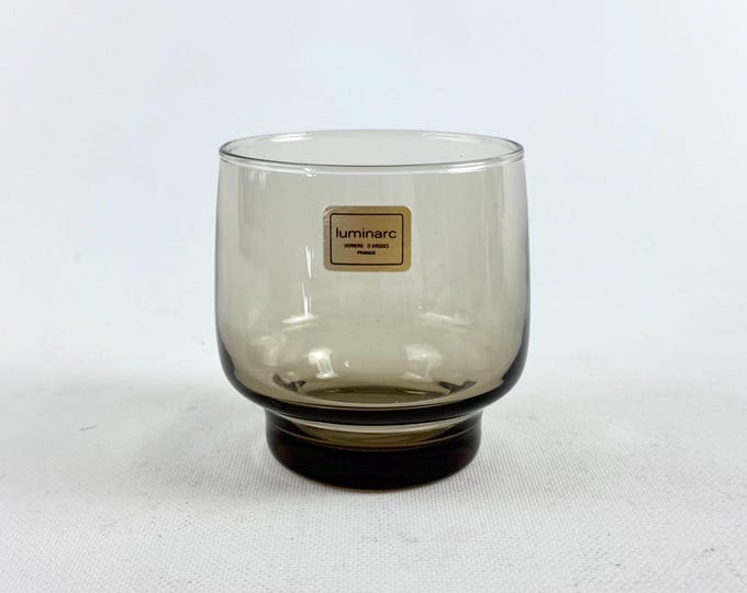 Vintage Luminarc Small Smoked Glass Wine Glass - 1970s French Brown ...