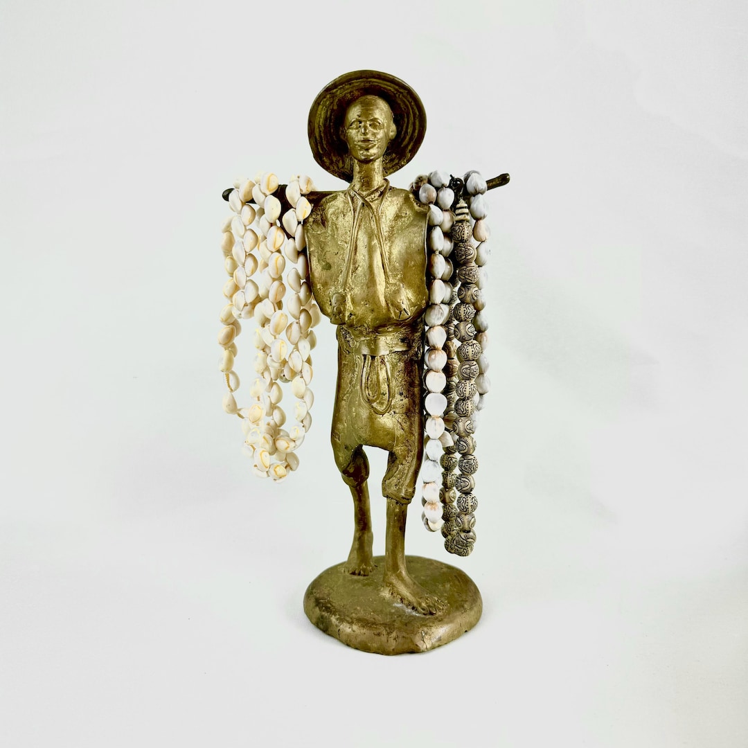Vintage Brass Asian Man Figurine - Rustic Collectible Sculpture for ...