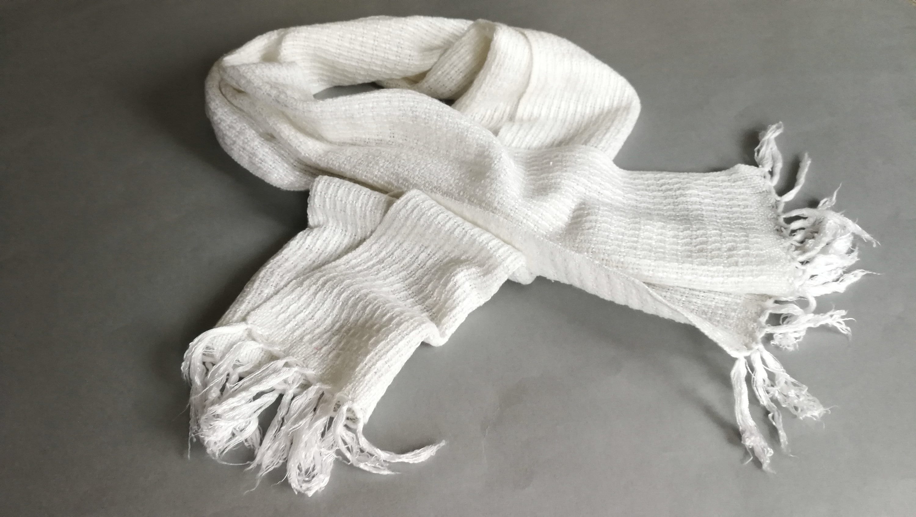 Bufanda suave blanca vintage bufanda de invierno de las | Etsy