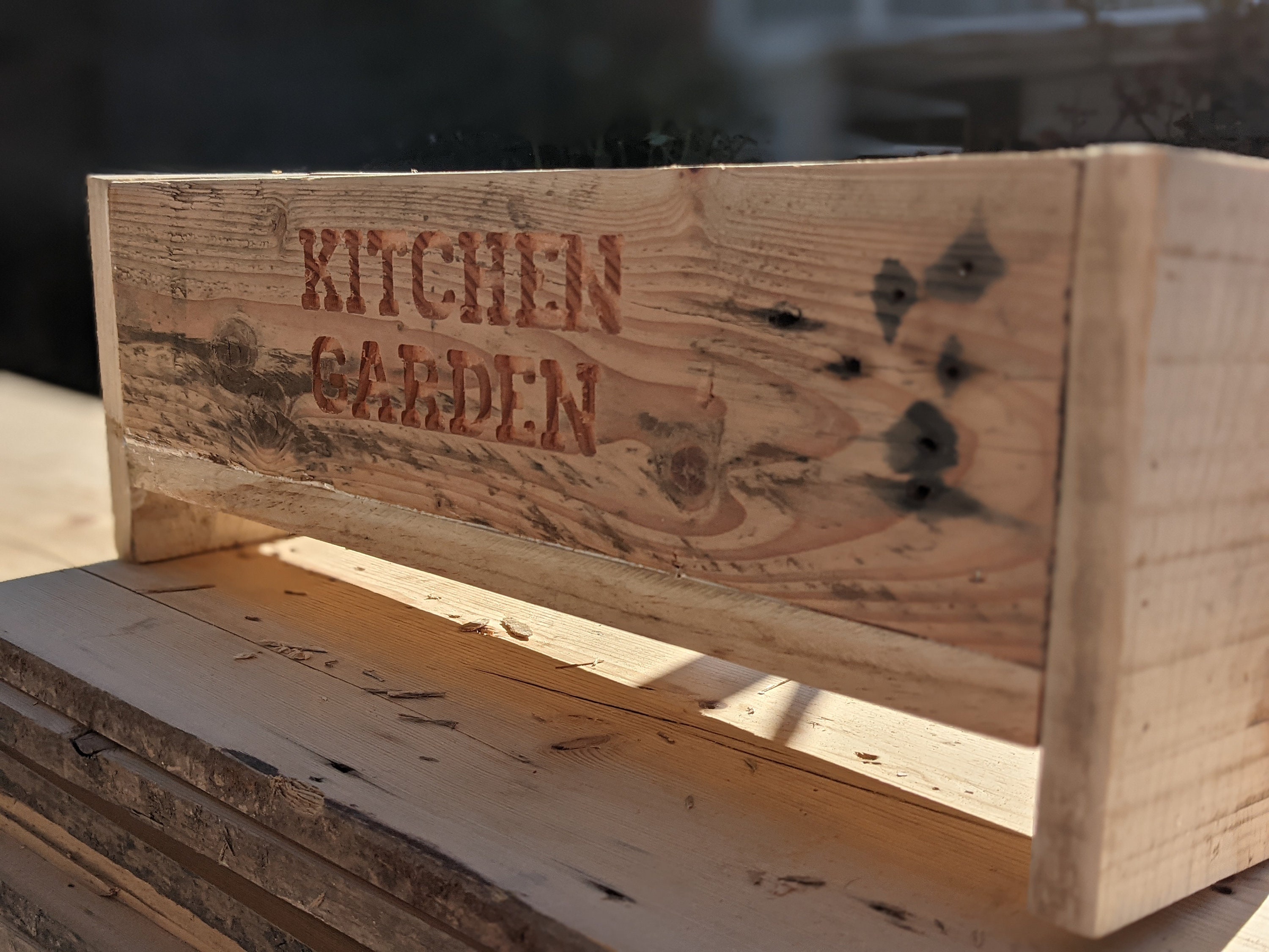Handmade Rustic Herb Box / Kitchen Garden Made From Reclaimed - Etsy UK