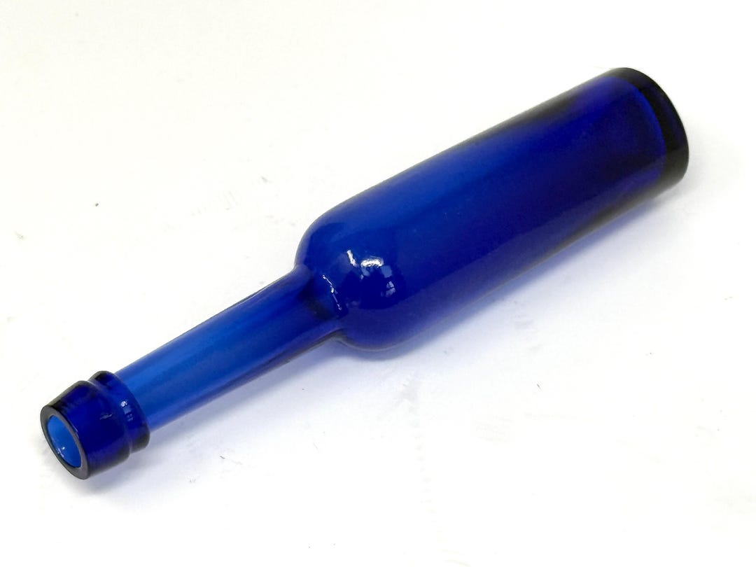 Antique Cobalt Blue Castor Oil Bottle: Victorian Glass Vase, 6.5" Tall ...