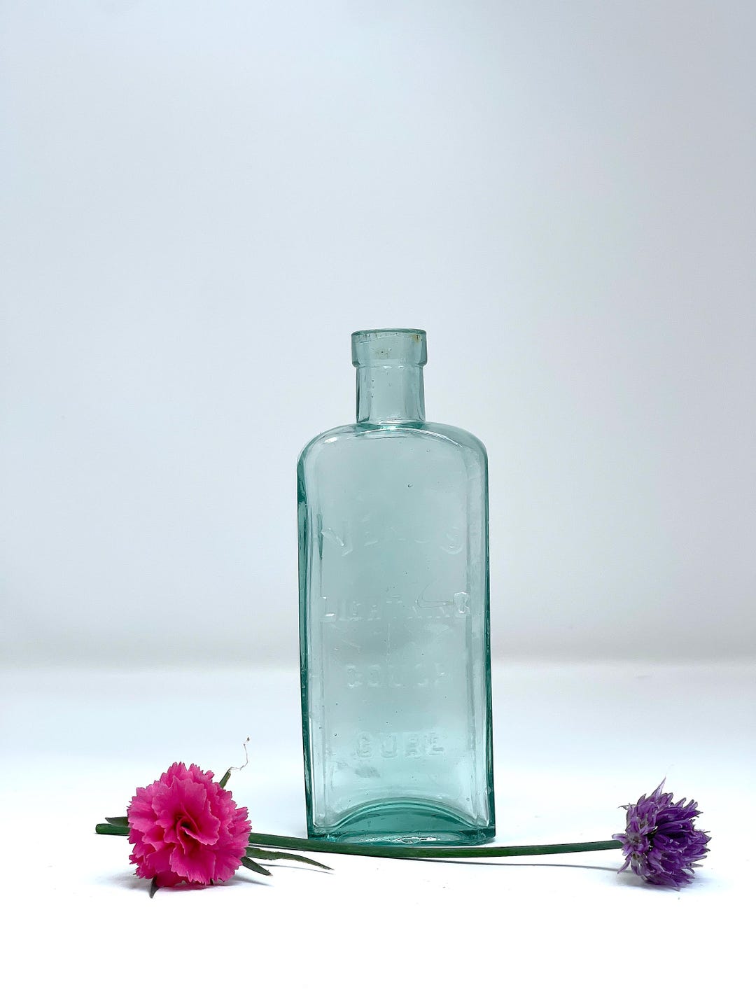 Antique Apothecary Bottle, Vintage Cure for Coughs, Antique Bottles, C1900 Pharmacy Bottle ...