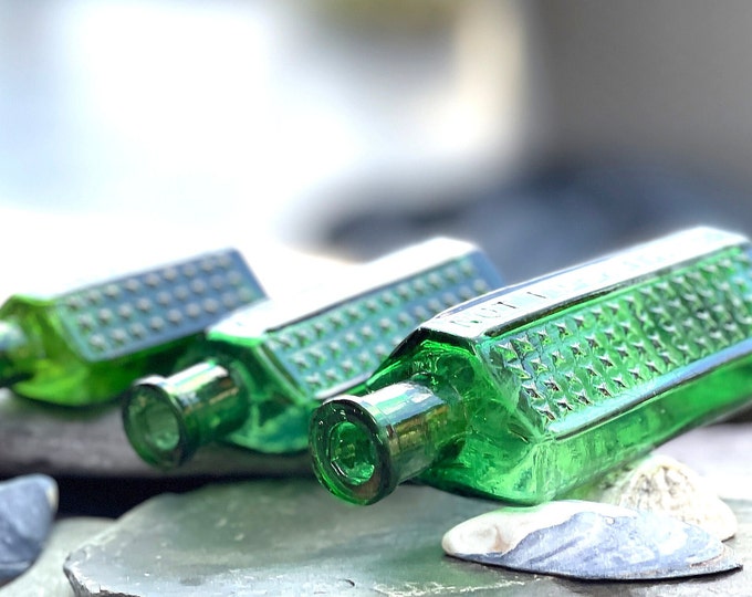 Antique Apothecary Bottles, Coffin Poison Bottles, Studded Emerald ...