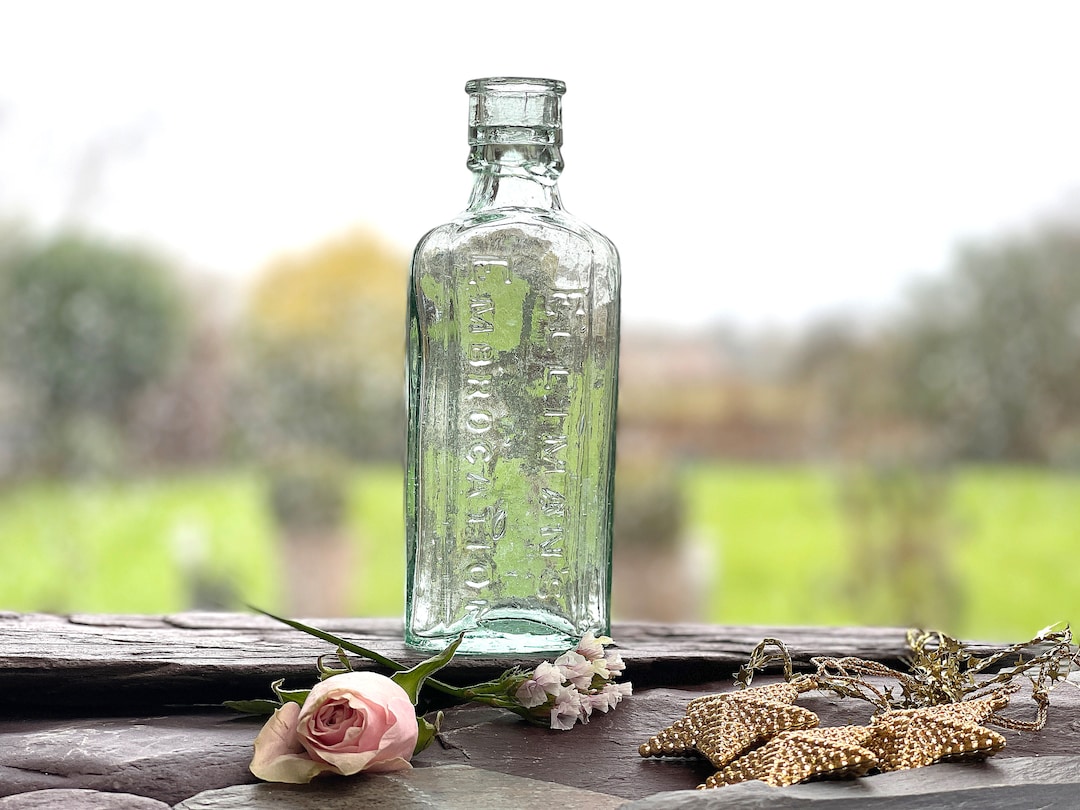 Victorian Aqua Green Apothecary Bottle: Elliman's Embrocation Advert ...