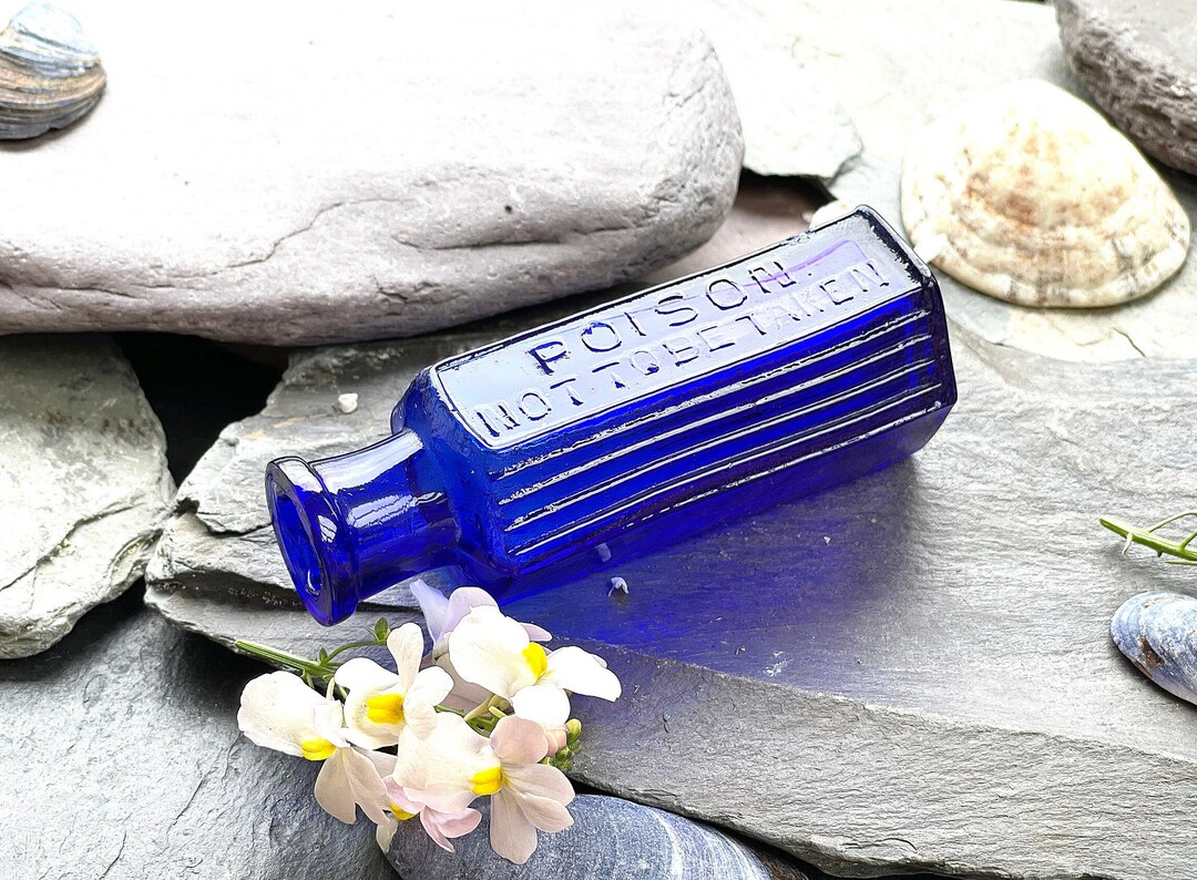 Vintage Apothecary Bottle, Small POISON Bottle, Rare Antique Bottle ...