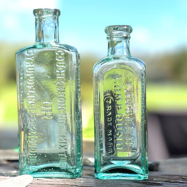 Antique Medicine Bottles Green - Etsy