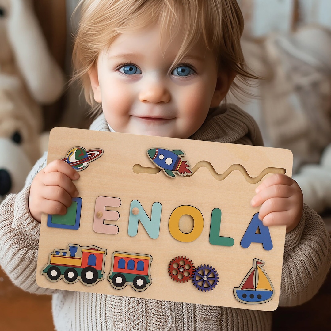 Personalized Baby Busy Board Puzzle,custom Name Puzzles,baby Boys Gifts ...