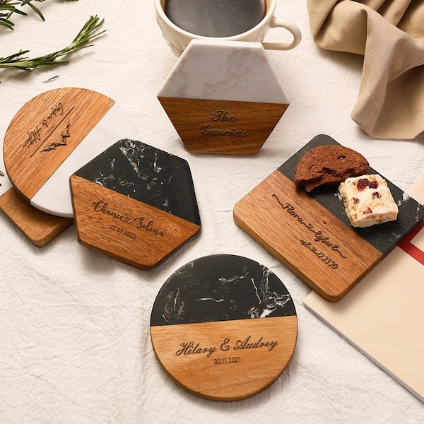 Wedding Guest Coasters Marble - Etsy