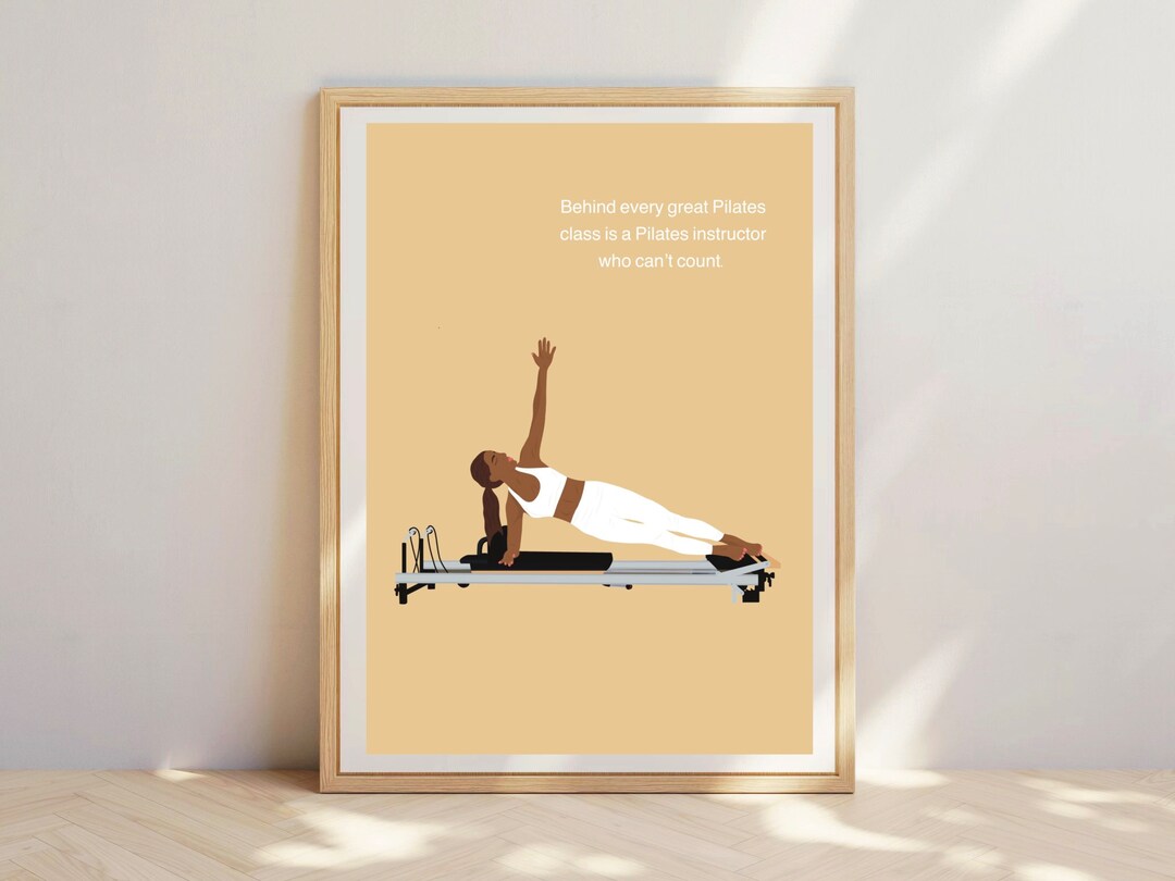 Pilates Greeting Card, Fitness Quote, Reformer Pose, Funny Print ...