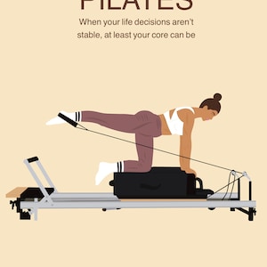 Pilates, Funny, Stability Card, Reformer Pose, Birthday Card, Pilates ...