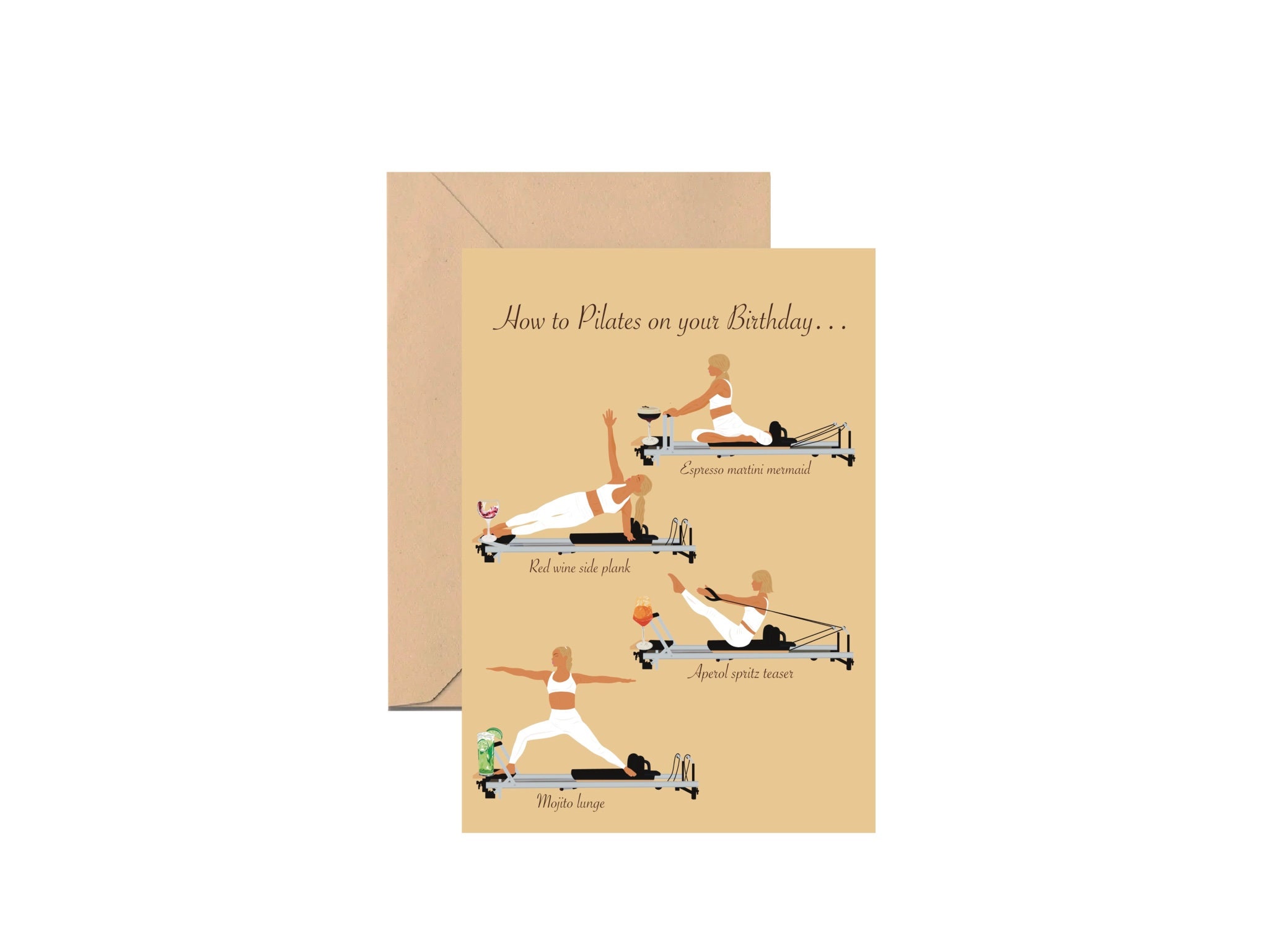 Happy Birthday Pilates Card, Pilates Pose, Personalisation Print ...