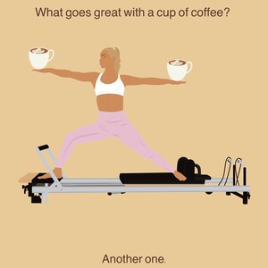 Coffee Anyone Reformer Pose, Personalisation Print, Pilates Girl ...