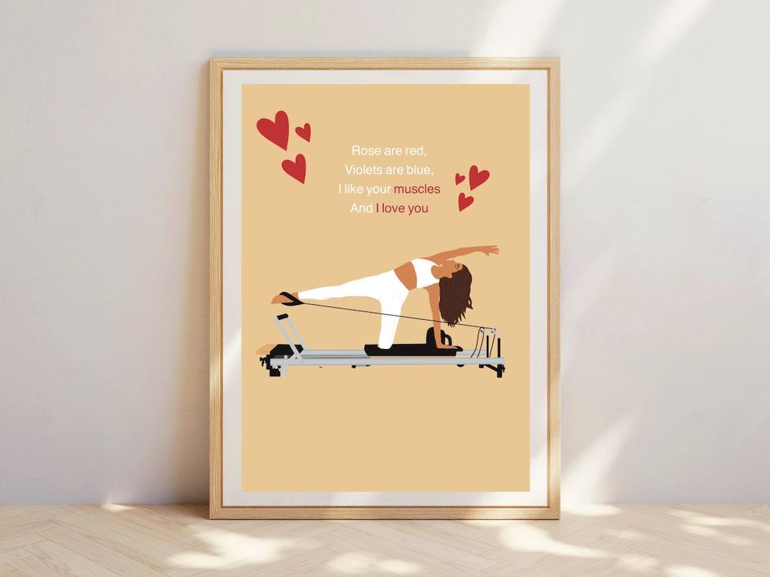 Pilates Love Greeting Card, Love Pilates, Fitness Quote, Reformer Pose ...