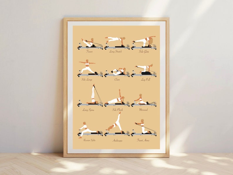 Pilates Chart, Pilates Exercises, Pilates Table, Pilates Print, Pilates ...
