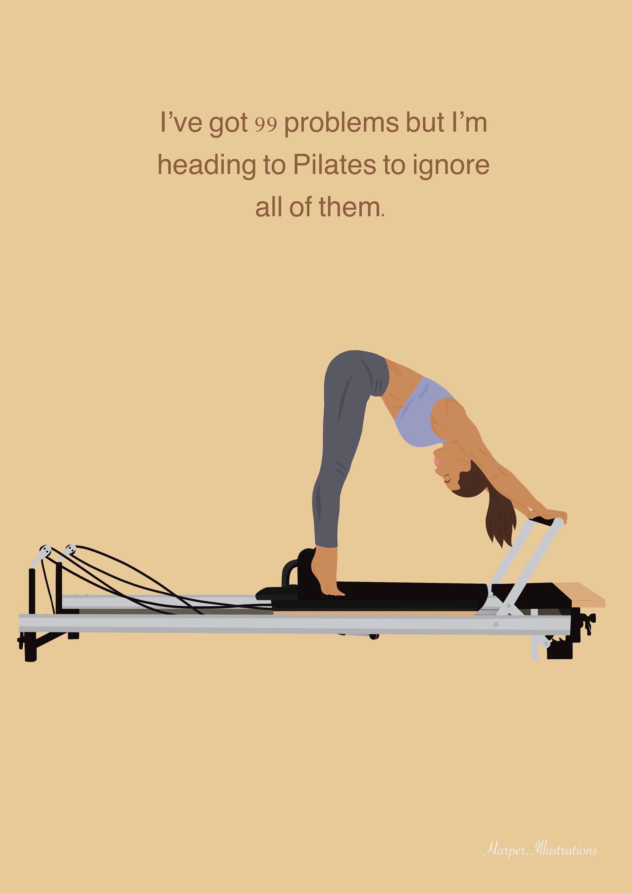 Pilates Problems, Funny, Stability Card, Reformer Pose, Birthday Card ...
