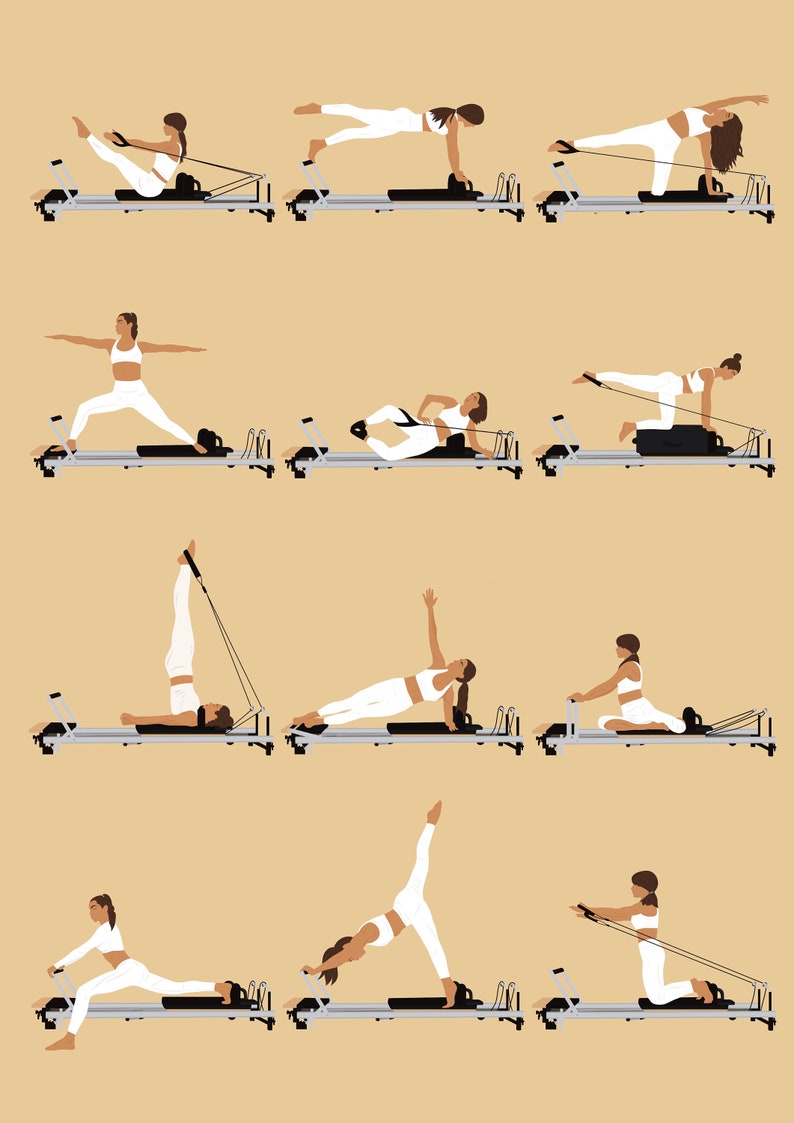 Pilates Chart, Pilates Exercises, Pilates Table, Pilates Print, Pilates ...