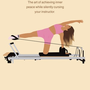 Pilates Inner Peace, Funny, Reformer Card, Reformer Pose, Birthday Card ...