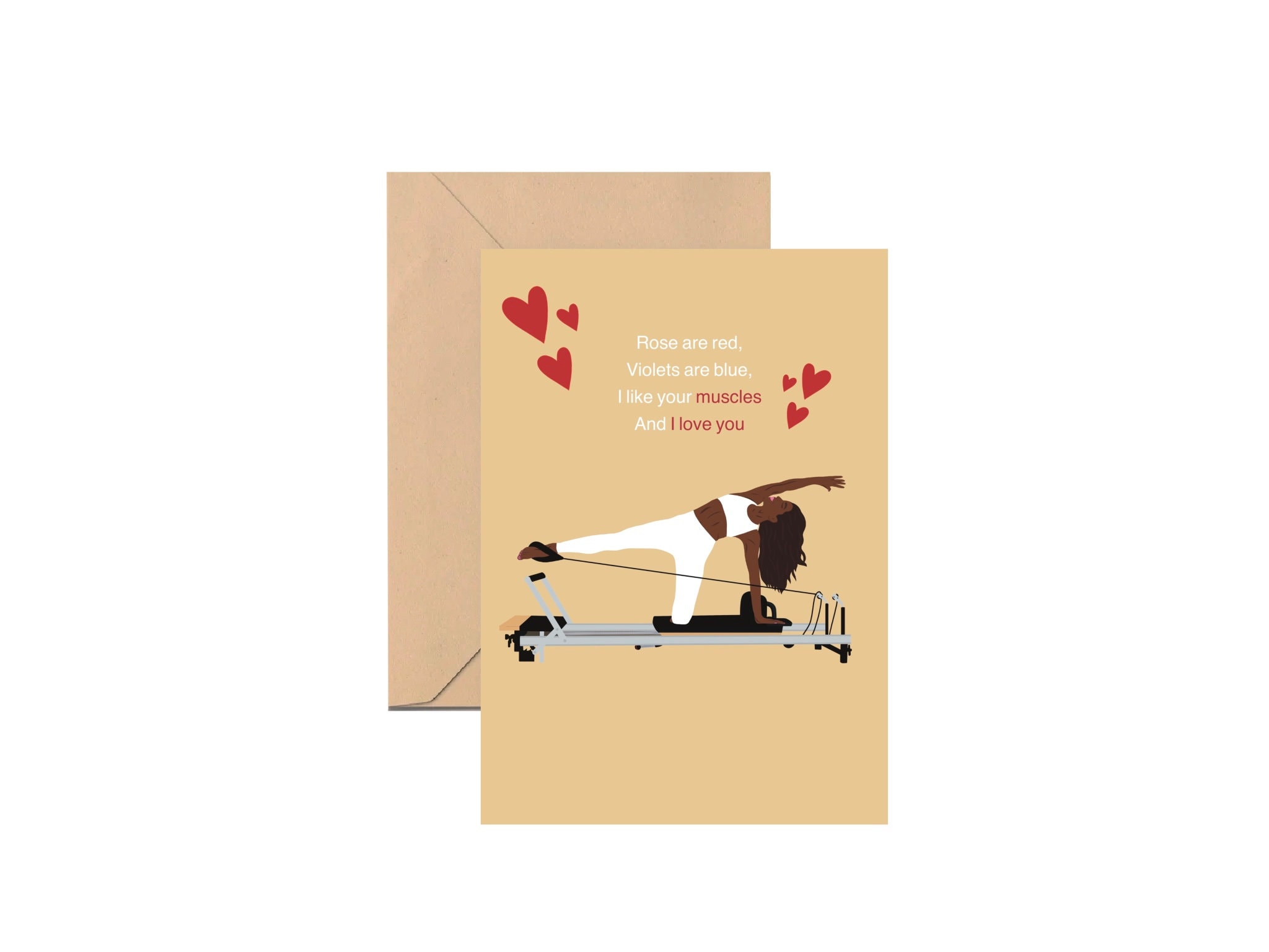 Pilates Love Greeting Card, Love Pilates, Fitness Quote, Reformer Pose ...