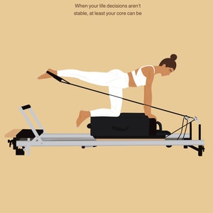 Pilates, Funny, Stability Card, Reformer Pose, Birthday Card, Pilates ...