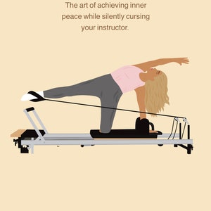 Pilates Inner Peace, Funny, Reformer Card, Reformer Pose, Birthday Card ...
