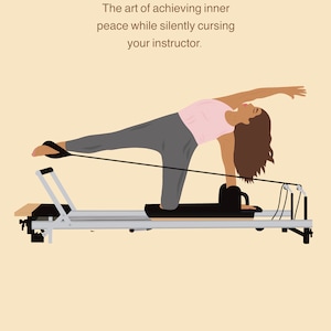 Pilates Inner Peace, Funny, Reformer Card, Reformer Pose, Birthday Card ...