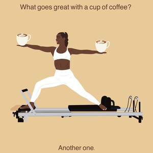 Coffee Anyone Reformer Pose, Personalisation Print, Pilates Girl ...