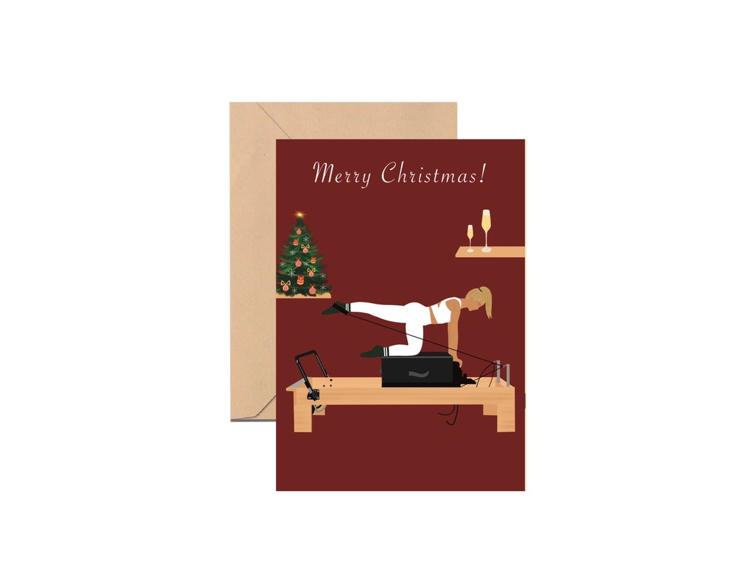 Christmas Cards, Pilates Card, Pilates Pose, Pilates Christmas Card ...