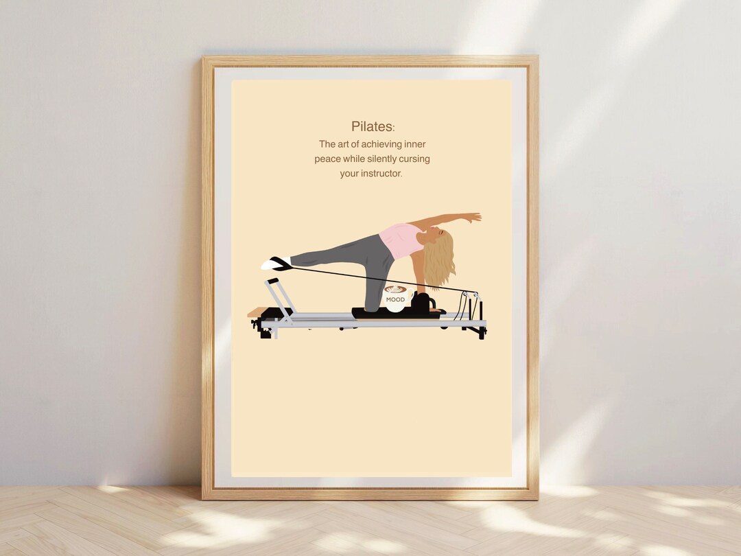 Pilates, Coffee Mood, Reformer Pose, Personalisation Print, Pilates ...