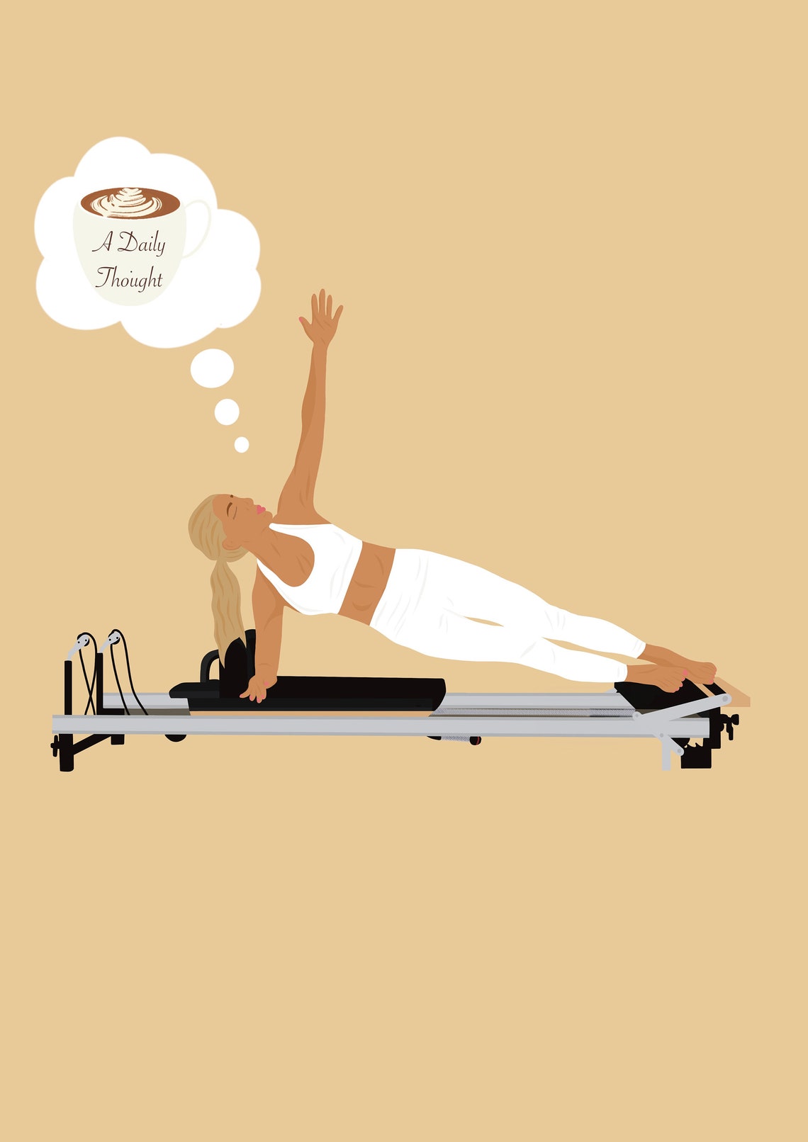 Pilates, a Daily Thought, Reformer Pose, Personalisation Print, Pilates ...