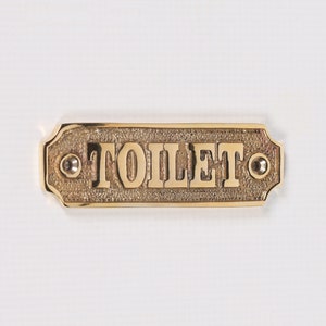 Vintage Victorian Style TOILET BATHROOM Door Sign Cast Iron Brass ...