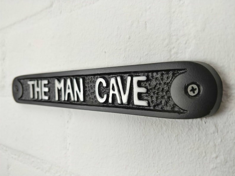 Man Cave Door Wall Sign Plaque Shed Garage Vintage Cast Metal Dad ...