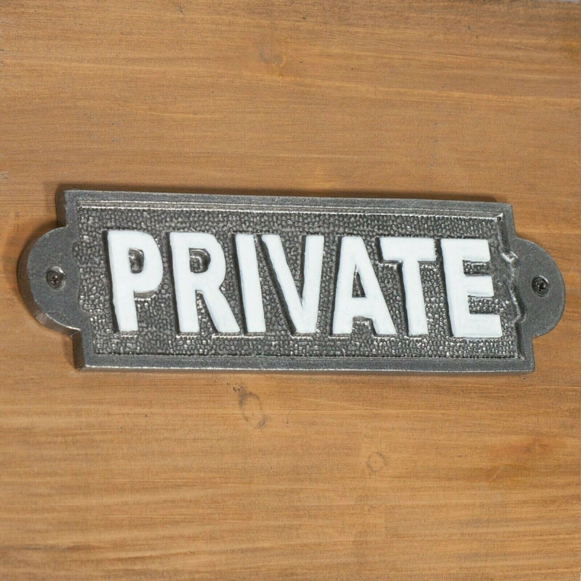 Vintage Style PRIVATE Wall Gate Cast Iron Heavy Metal Sign - Etsy