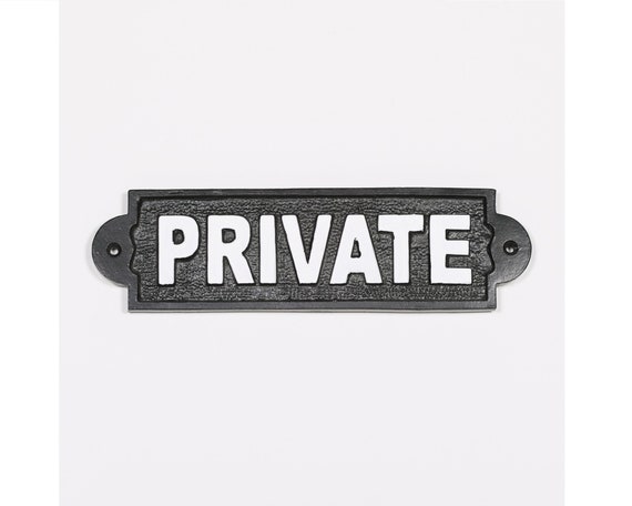 Vintage Style PRIVATE Wall Gate Cast Iron Heavy Metal Sign in | Etsy