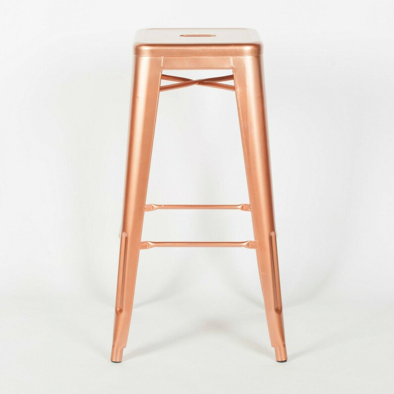 Industrial Style Metal Rose Gold Paint Finish Bar Stool | Etsy