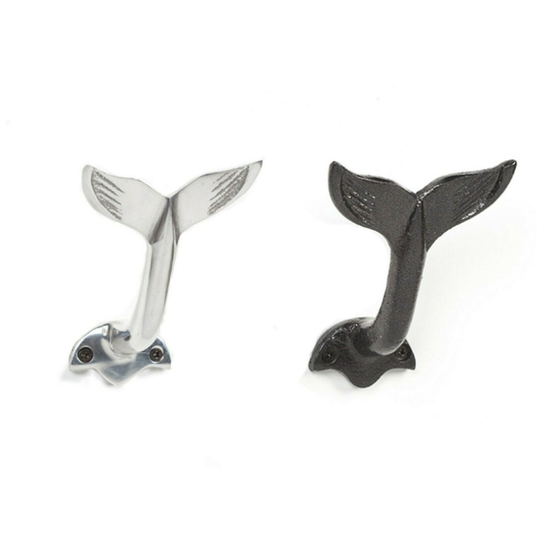 Decorative Cast Whale Fish Tail Nautical Wall Coat Hanging Hook Utility ...