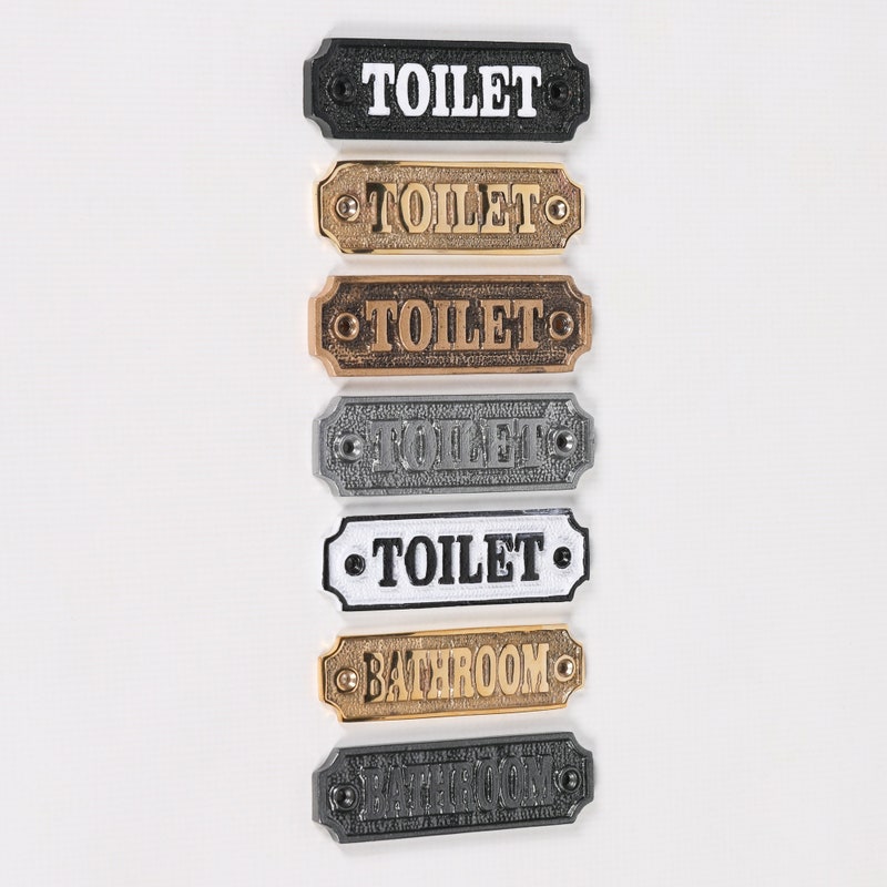 Bathroom Cast Iron Signs - Etsy