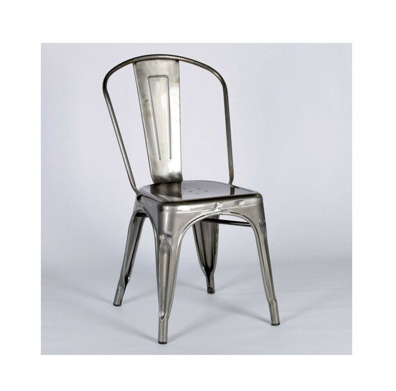 Industrial Style Steel Stackable Metal Dining Chair | Etsy