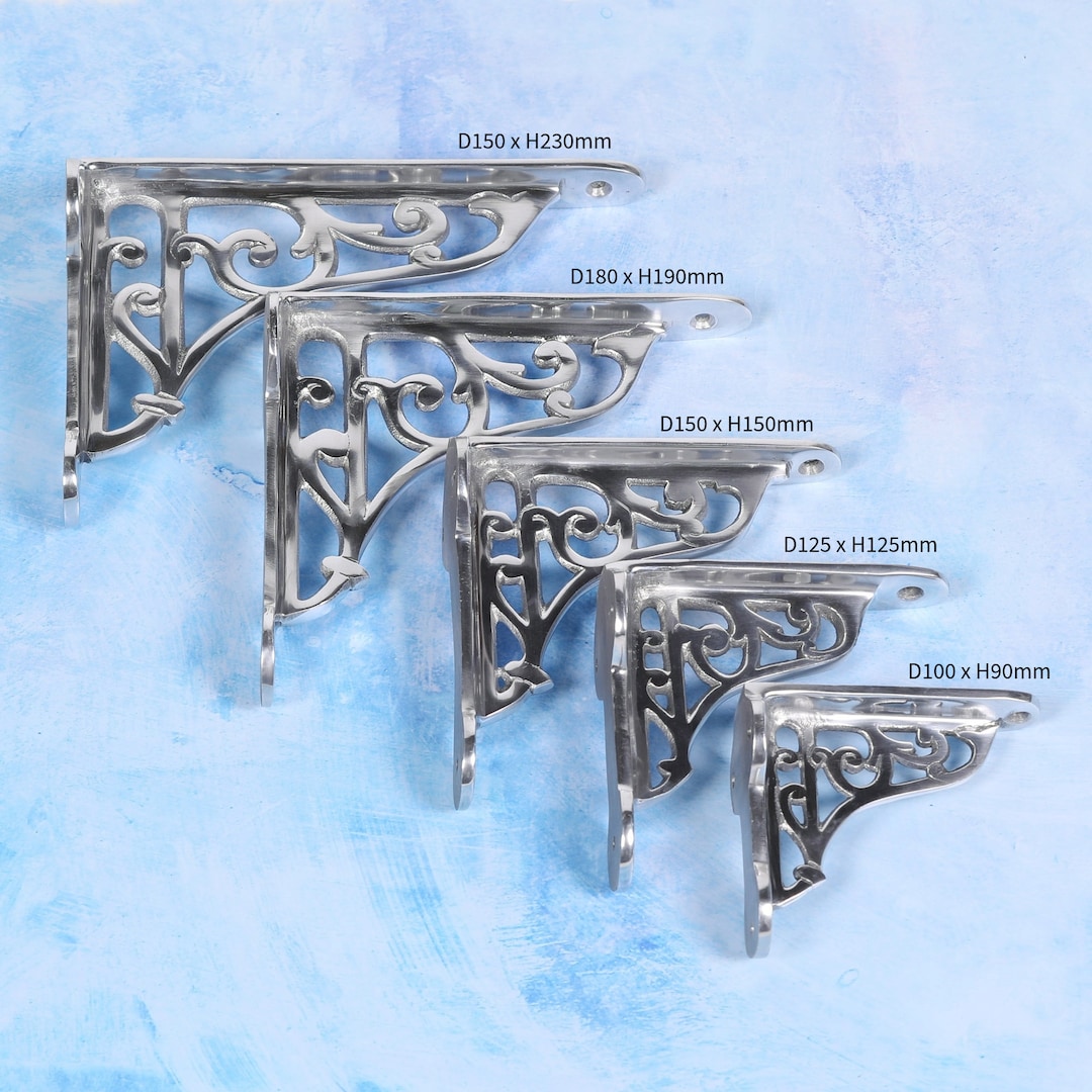 Metal Cast Chrome Polished Victoria Antique Style Scroll Wall Shelf ...