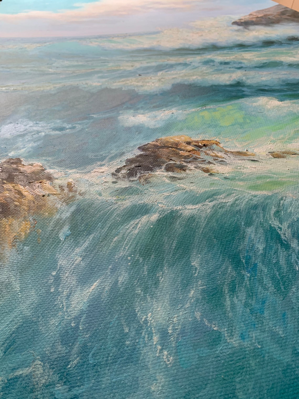 Waves II Oil Painting Seascape Big Waves on Big Canvas Oil on - Etsy