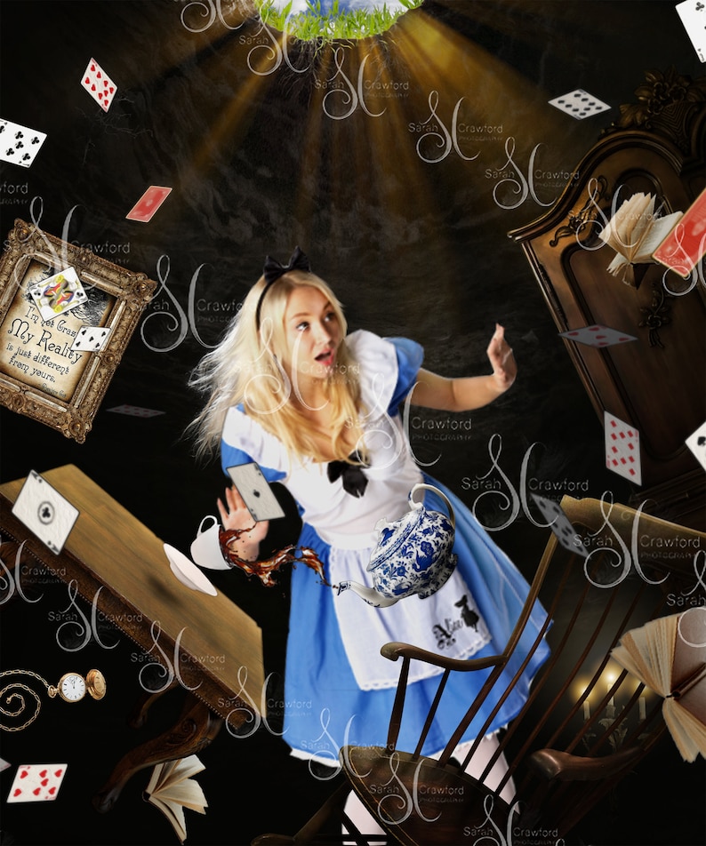 Alice in Wonderland 'down the Rabbit Hole' Digital - Etsy